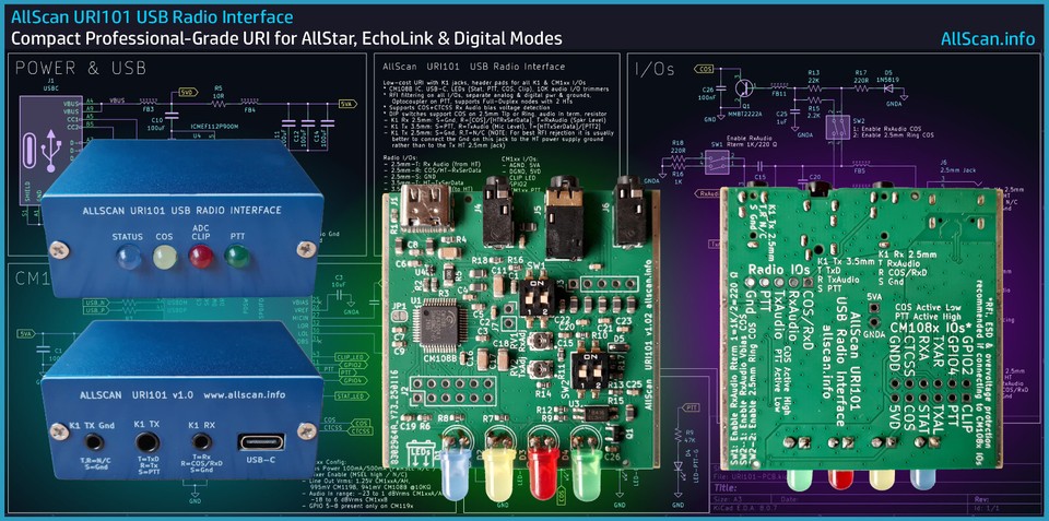 AllScan URI101 USB Radio Interface AllStar EchoLink for HTs AllStarLink ...
