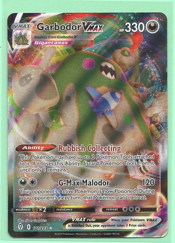 GARBODOR VMAX 101/203- EVOLVING SKIES POKEMON -ULTRA RARE-HOLO- MINT ...