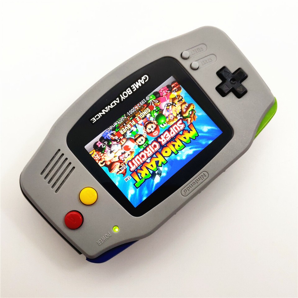 Gray V2 iPS LCD Backlight Backlit MOD Console Game Boy Advance GBA Game ...