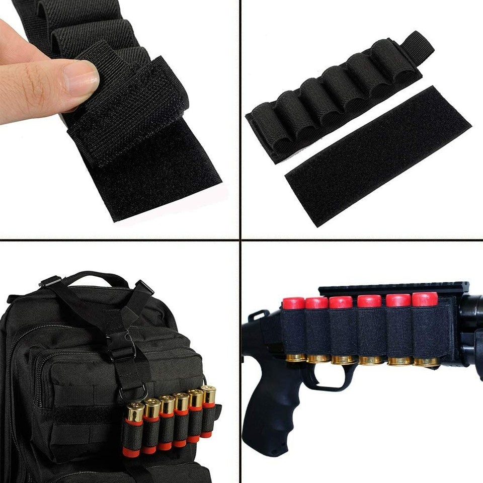 Tactical Molle 6 Rounds Shotgun Shell Holder Ammo Carrier Pouch for 12/ ...
