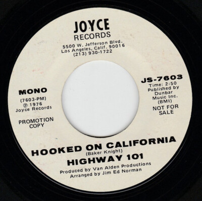Highway 101 (2) - Hooked on California 1976 7", Single, Mono, Promo Joyce Record | eBay