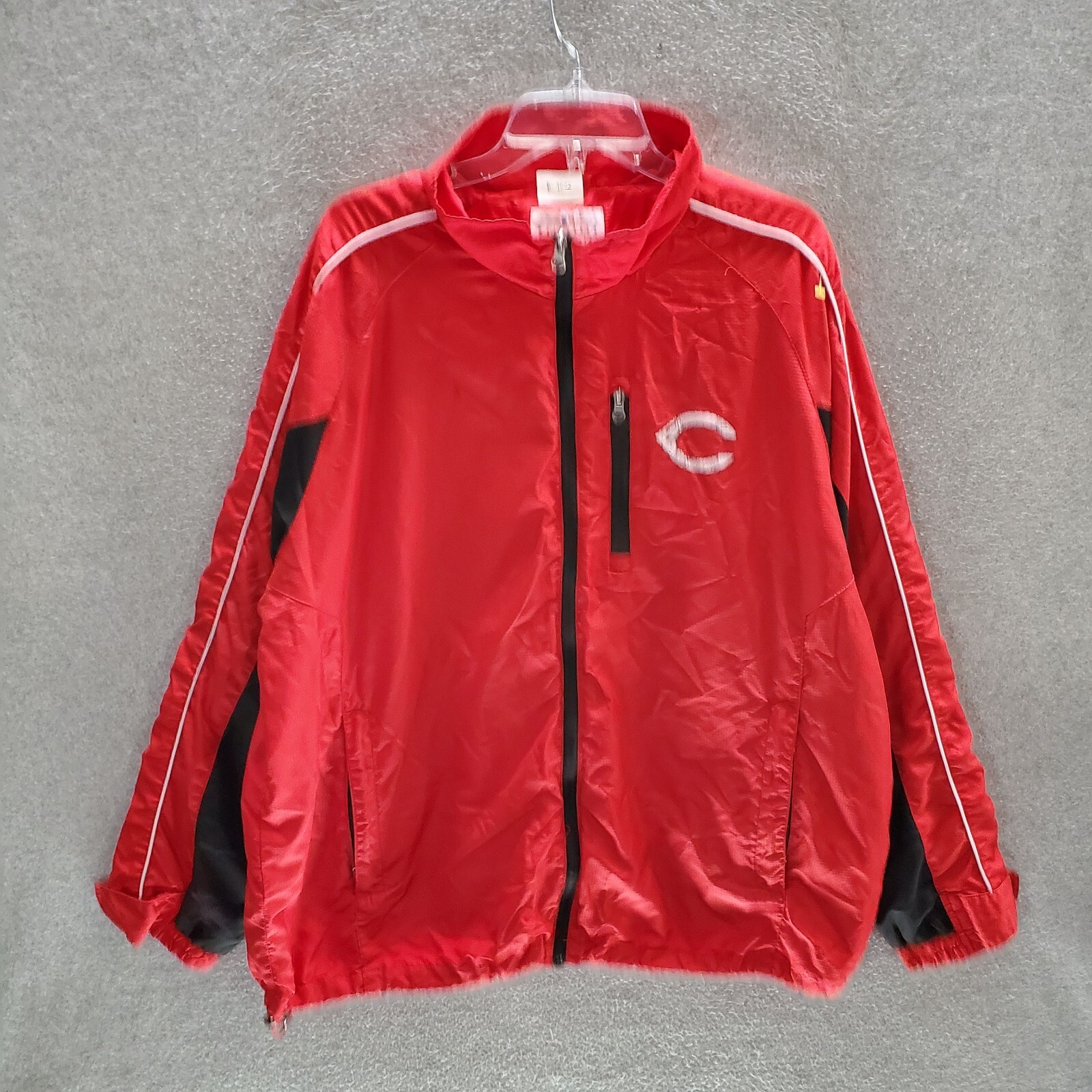 Cincinnati Reds Men Jacket XL Red Logo Graphic Full Zip Long Sleeve ...