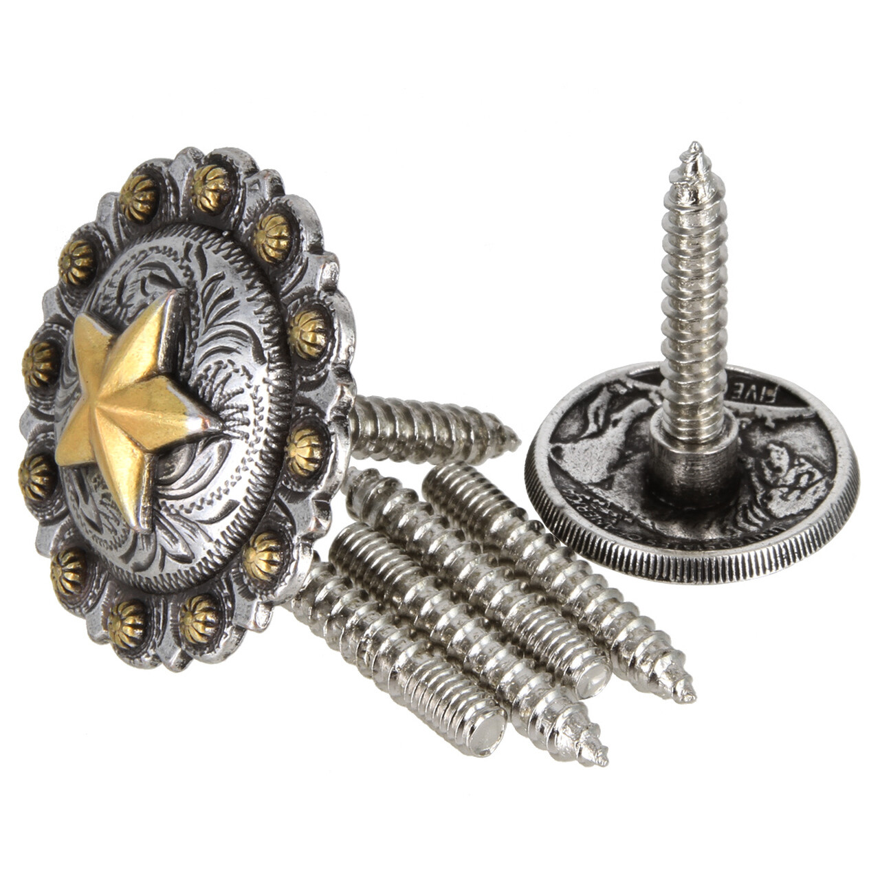 CONCHOS WOOD SCREWS SADDLE SCREWS ADAPTER FOR CONCHO 1" -10/pack *screw ...