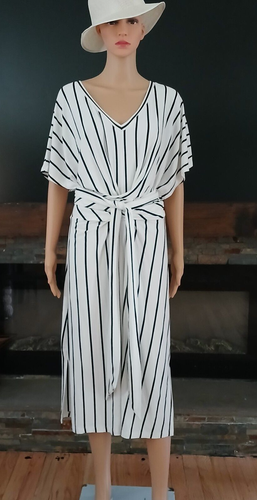 NEW Eloquii Women's Nautical Pinstripe Sheath Dress Wraparound Belt ...