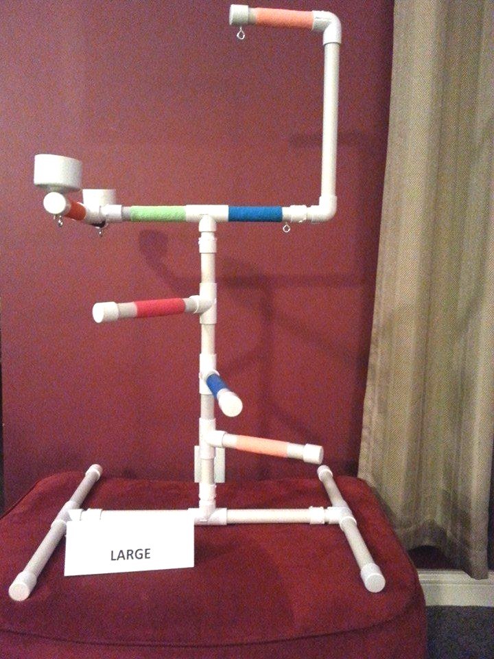 Large 3/4" PVC Parrot Perch Play Gym Stand Birds Love Them! | eBay