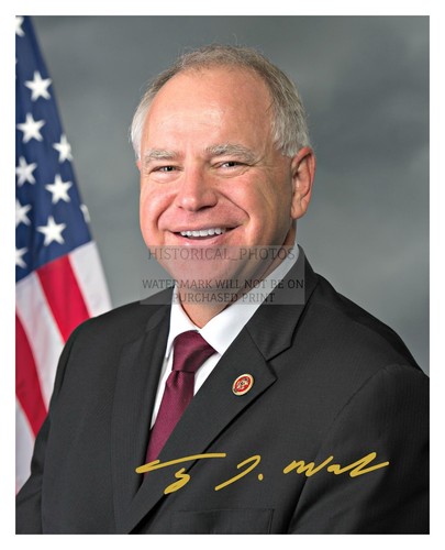 TIM WALZ MINNESOTA GOVERNOR KAMALA HARRIS VICE PRESIDENT AUTOGRAPHED ...