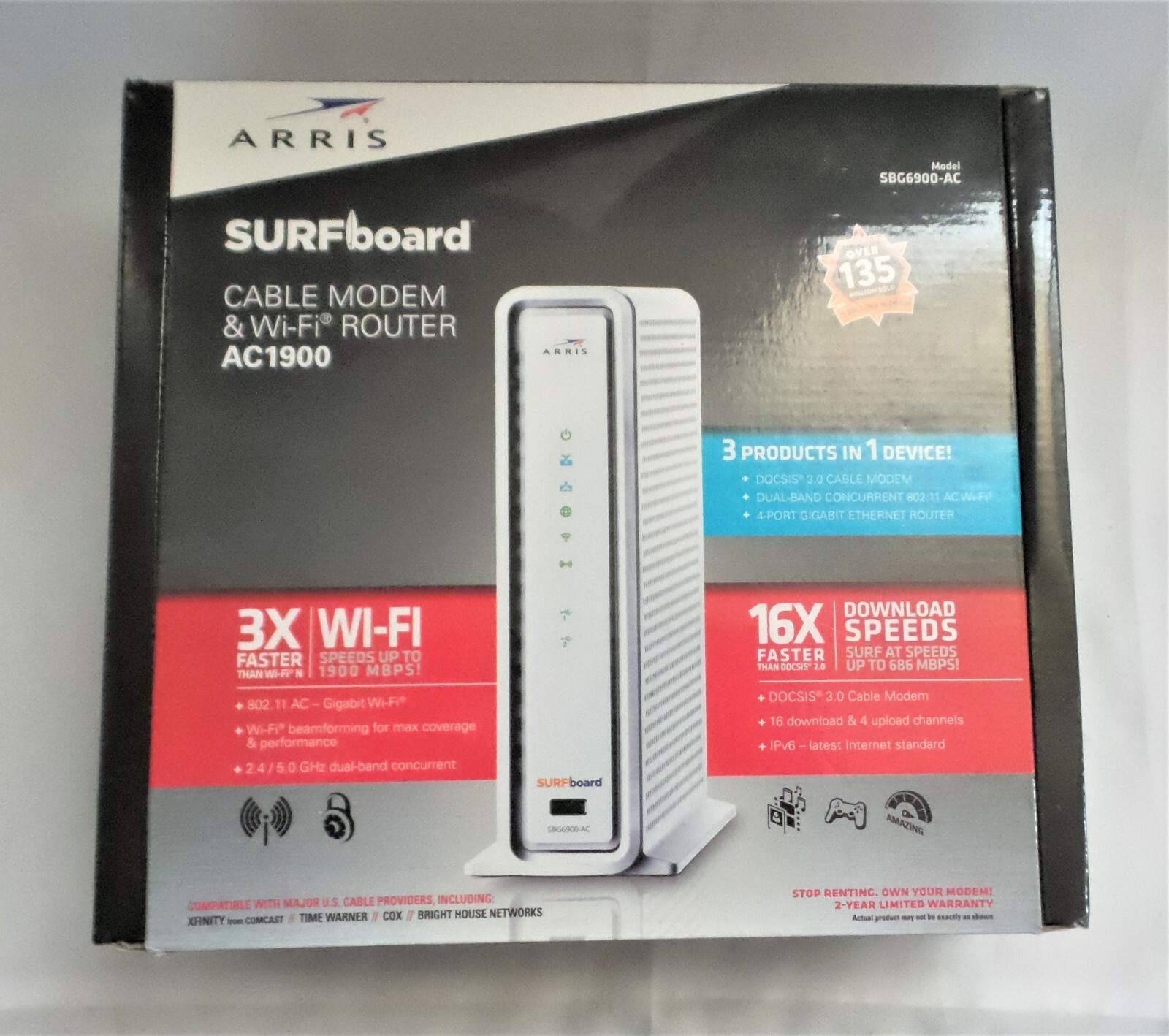 ARRIS SURFboard SBG6900-AC DOCSIS 3.0 Modem Dallas Mall Router Dual Wi-Fi