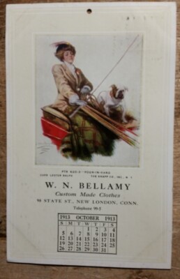 Oct 1913 W.N. Bellamy New London CT "Four-In-Hand" Lester Ralph Art Adv ...