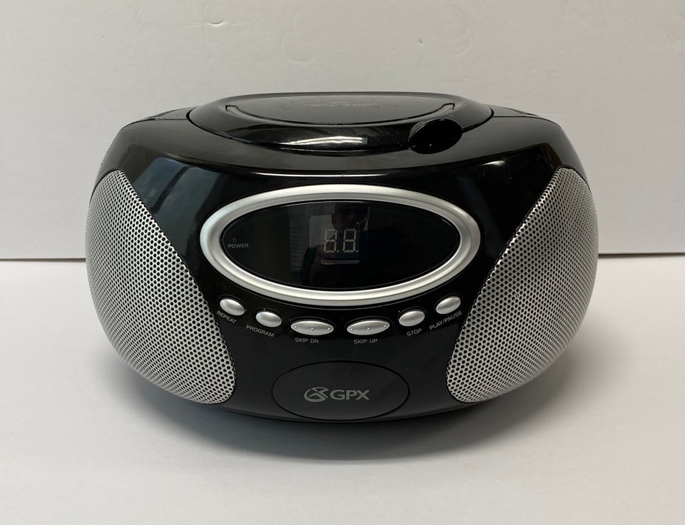 GPX Portable Top Load CD Boombox AM/FM 3.5mm Line In MP3 Device Black ...