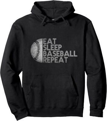 Eat Sleep Baseball Repeat Baseball Player Funny Baseb Unisex Hooded ...