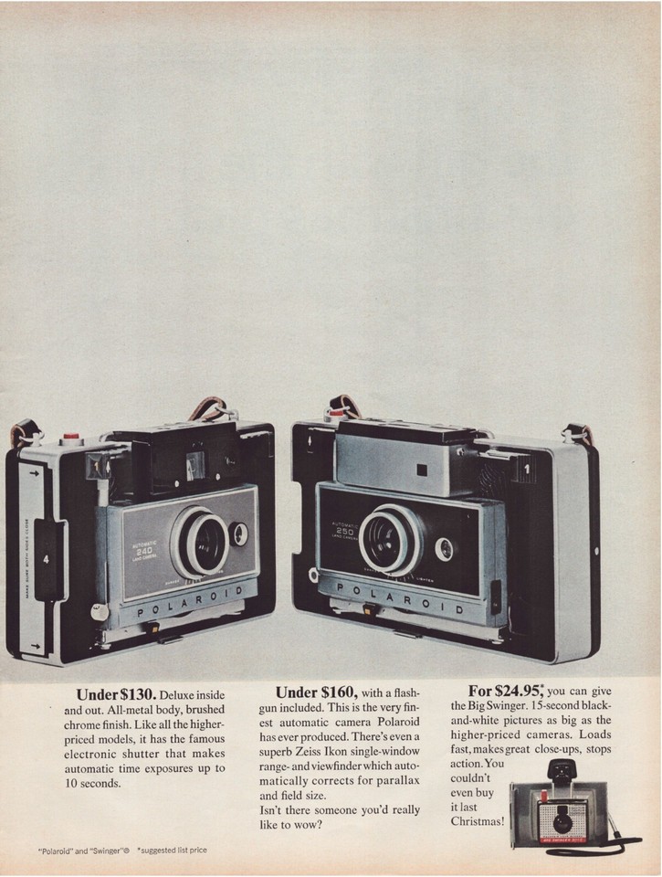 Print Ad Polaroid Camera 1968 Line Up 2-Page 2-Piece 10.5"x13.5" Each ...