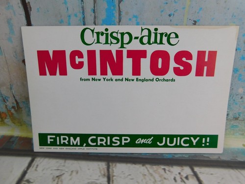 McINTOSH Apples New England/York 1950's Display/Price Sign Advertising ...