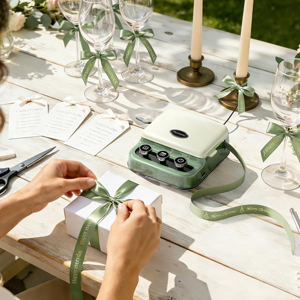 P15 Ribbon Printer, Rich Text/Icon Custom Ribbons Mini Bluetooth ...