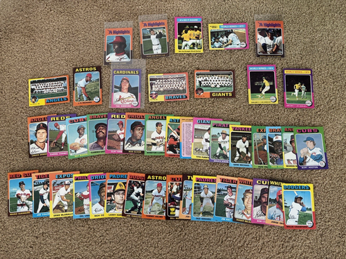 1975 Topps MINI Baseball Lot of 125 mostly common cards. A few minor ...