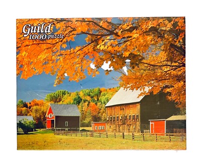 2 NEW SEALED VINTAGE GUILD Vermont Farm & Autumn’s Fall 1000 pc Jigsaw ...