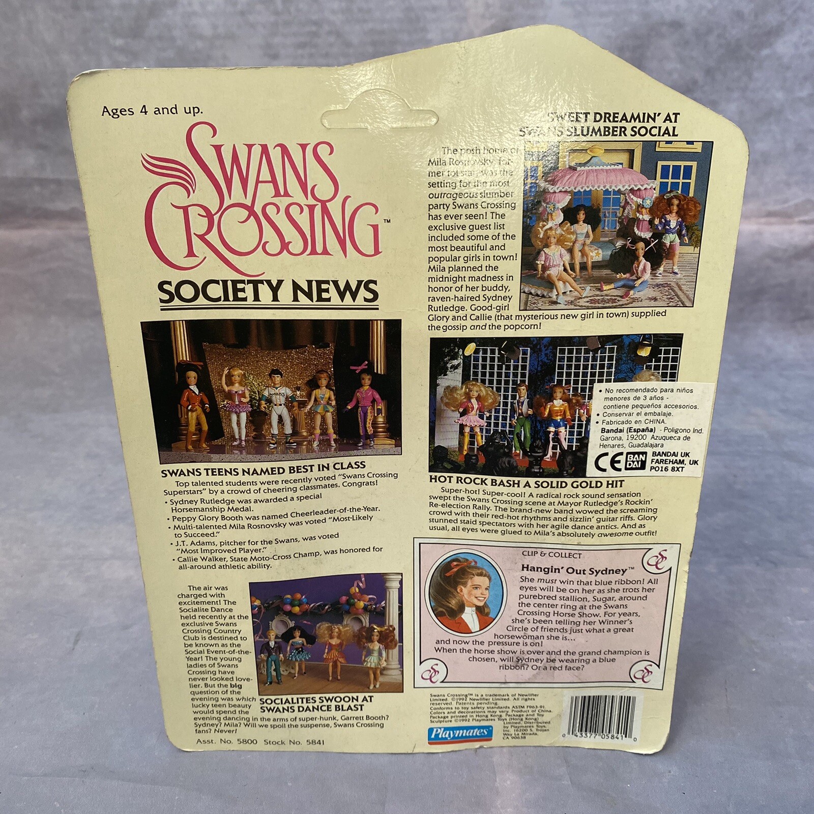 NEW Vintage Swans Crossing Hangin Out Sydney Rutledge Doll Playmates ...
