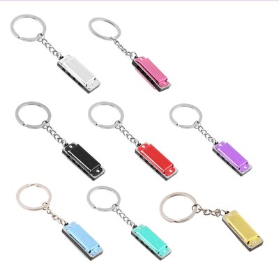 Mini 8 Tone 4 Holes for Key Chain Ring Colorful Harmonica Keychain ...