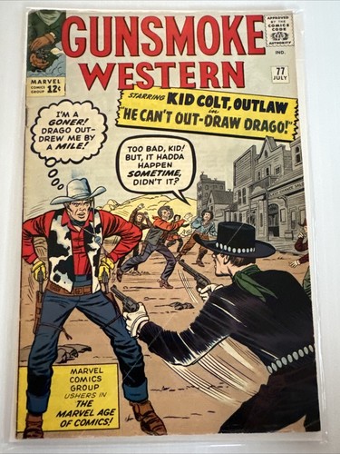 GUNSMOKE WESTERN #77 Vintage 1963 Marvel Silver Age KID COLT OUTLAW ...