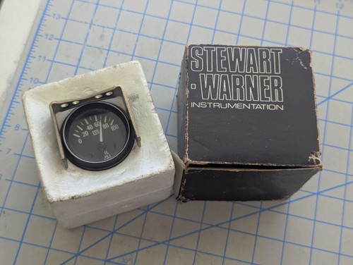 Vintage Stewart Warner SW Oil Pressure Gauge 0-100 PSI Made in USA NOS ...