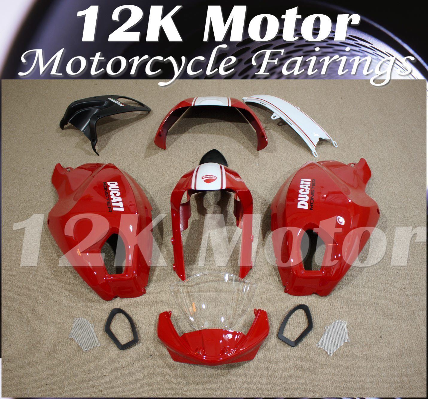 Fit For DUCATI Monster 659 695 696 796 1100 Fairings Set Fairing Kit ...
