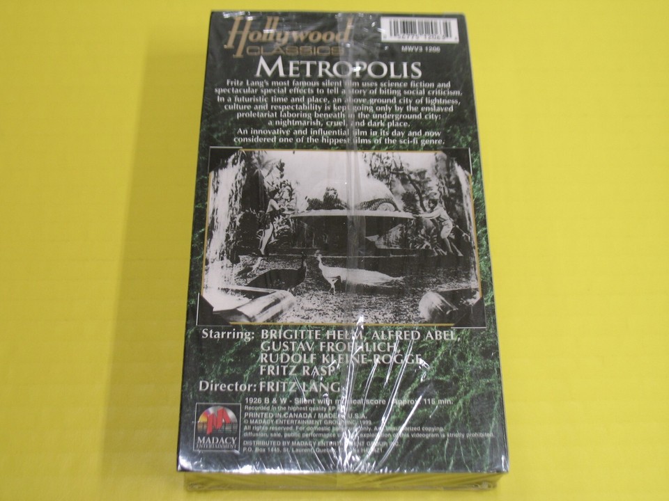 SEALED: Metropolis 1926 Science Fiction Fritz Lang (VHS 1999) Rare Cult ...