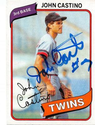John Castino autographed baseball card (Minnesota Twins) 1980 Topps ...