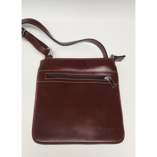 Stauer Women's Brooklyn Brown Leather Hip Bag Zip Pockets Adjustable ...