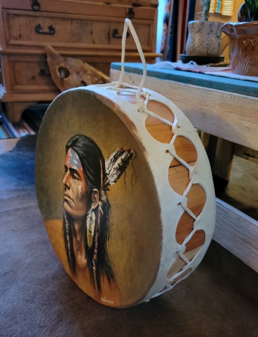 Native American! Indian Tarahumara Hand Painted Drum by Artist Salvador ...