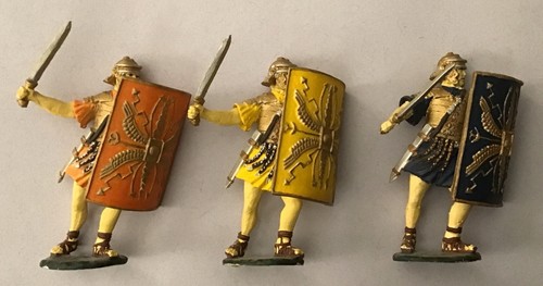 Lot Of 3, Valiant 54mm Hand Painted Miniatures Metal Roman Legionary ...