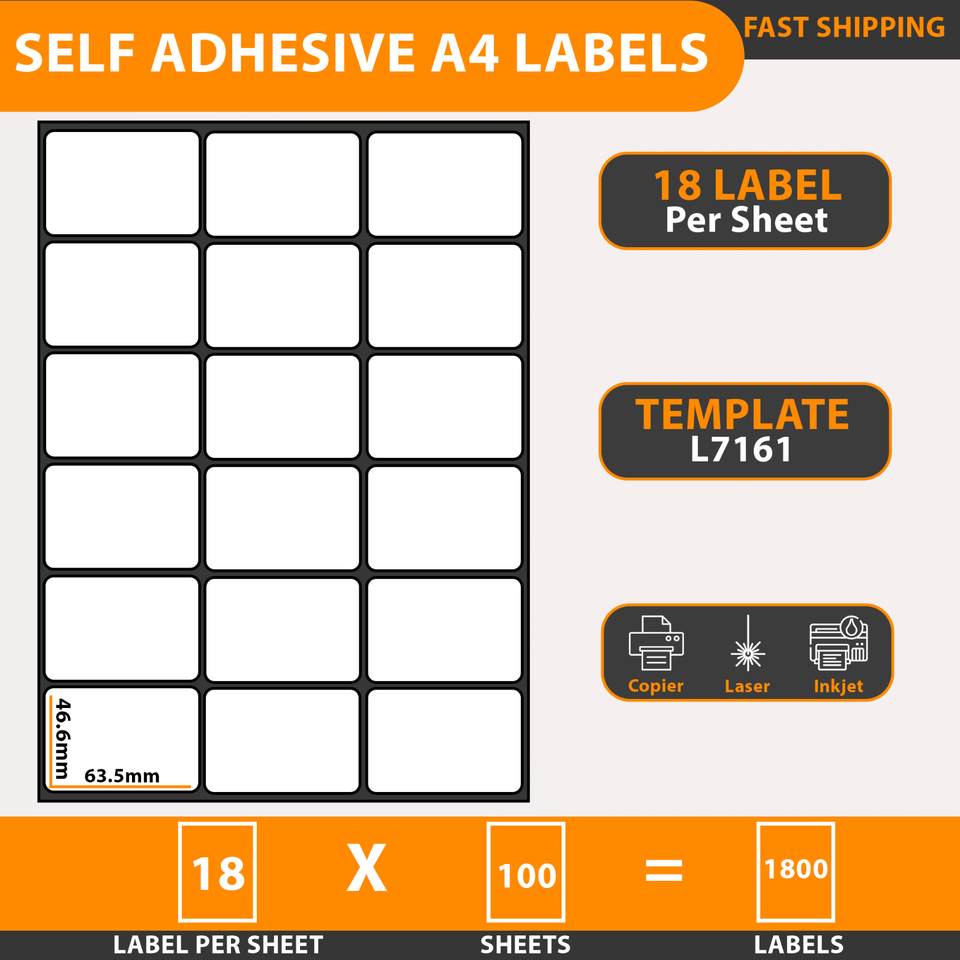 A4 ADDRESS LABELS SELF ADHESIVE WHITE SHEETS STICKER PAPER LASER ...