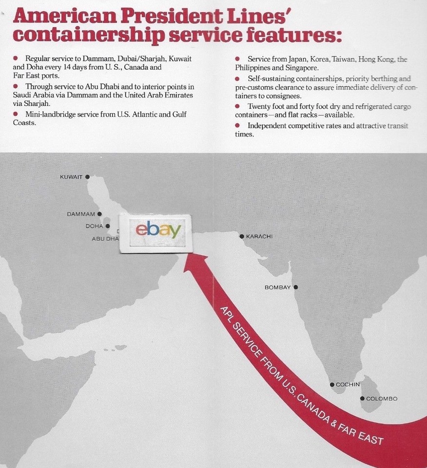 APL AMERICAN PRESIDENT LINES CONTAINERSHIP TO SAUDI ARABIA & QATAR ...