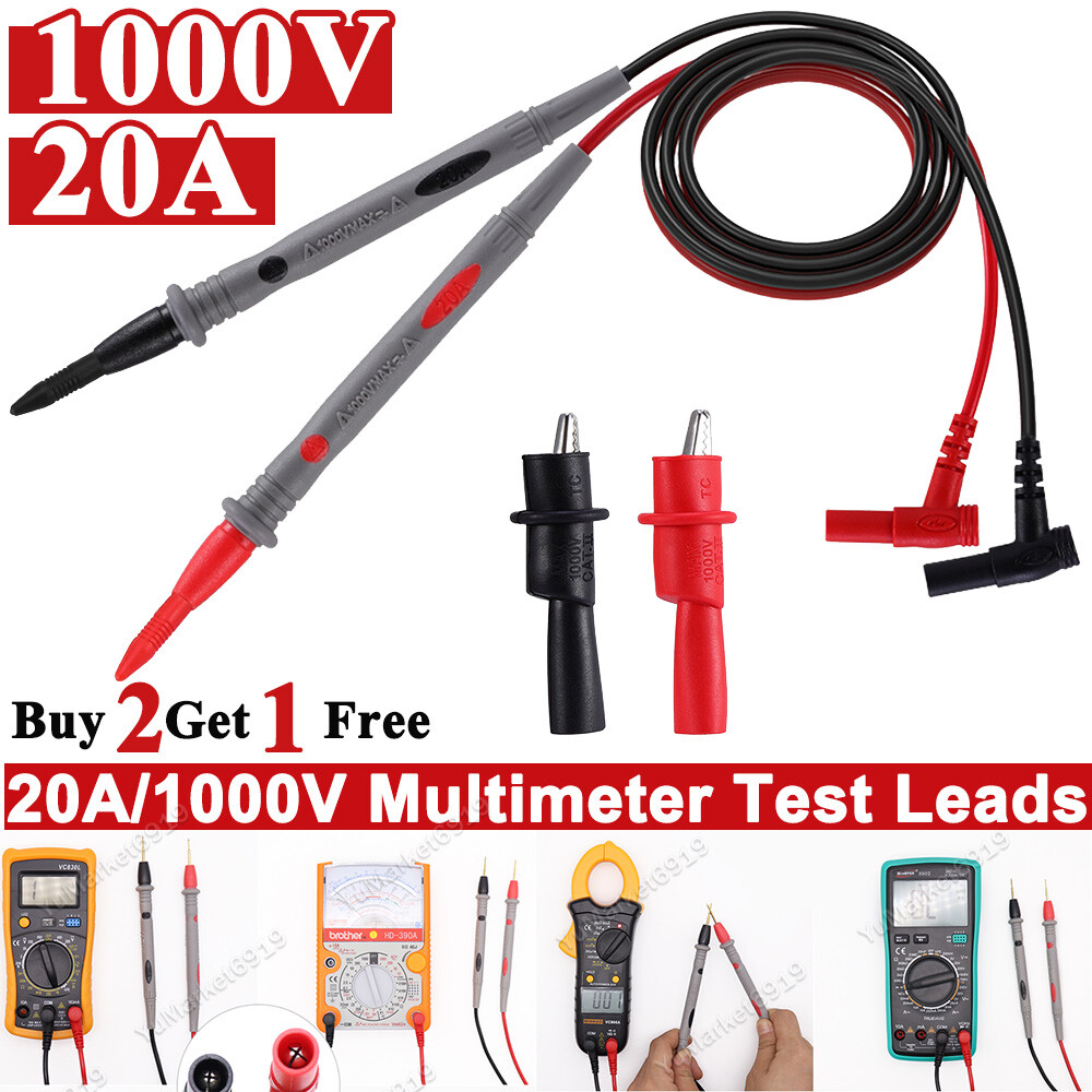 1 Pair Test Lead Probe cable for Digital Multimeter Fluke CAT III 1000V ...