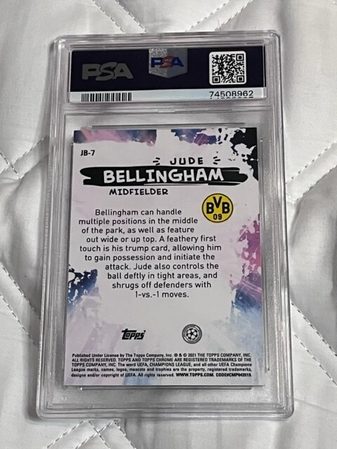 2020-21 Topps Chrome JUDE BELLINGHAM Gold Bubbles PR /51 Joga Bonito RC ...
