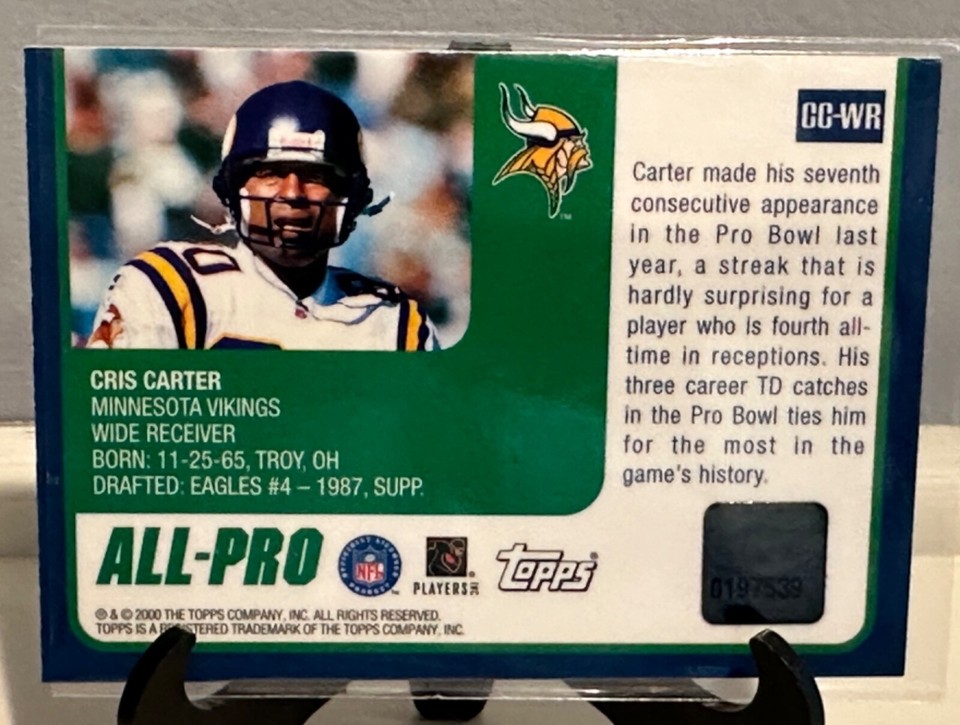 Cris Carter Card 2000 Topps Pro Bowl Jerseys #CCWR | eBay