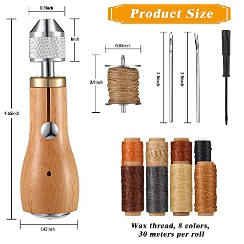12 Pcs Sewing Awl Kit Portable Leather Sewing Awl Kit Including ...