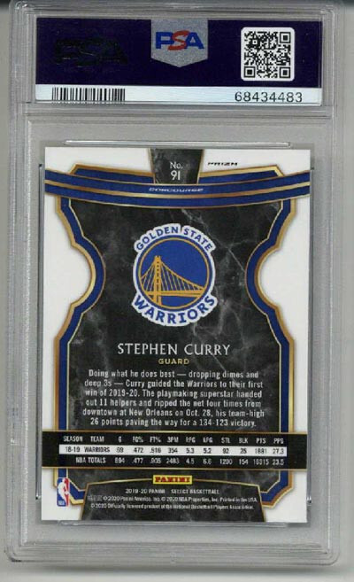 2019 PANINI SELECT SCOPE PRIZM #57 STEPHEN STEPH CURRY WARRIORS PSA 10 ...
