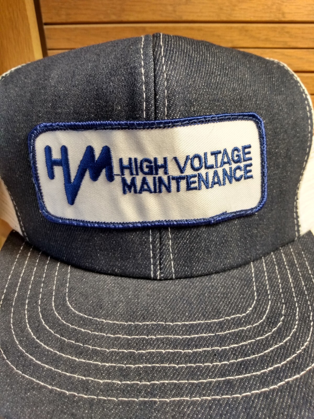 High Voltage Maintenance Vintage Denim Mesh Snapback … - Gem
