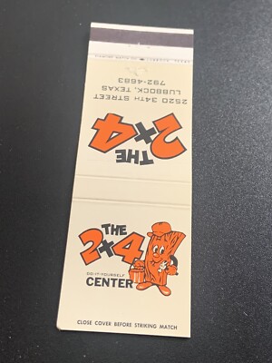 Vintage Texas Matchbook “The 2x4 Center” Lubbock | eBay