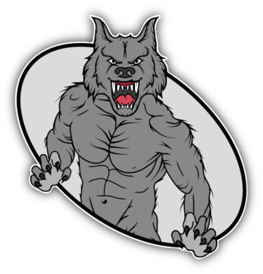 Angry Wolf Mascot Animal Car Bumper Sticker Decal - "SIZES" | eBay