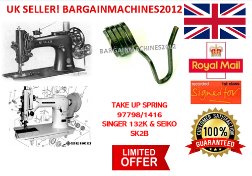 SINGER 132K&SEIKO SK2B TAKE UP SPRING 97798/1416 INDUSTRIAL SEWING ...
