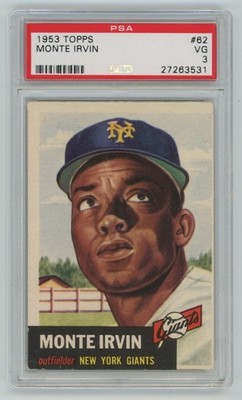 Monte Irvin 1953 Topps PSA 3 #62 New York Giants | eBay