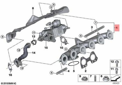 Genuine BMW X5 F02 F10 F15 535d 535dX 740LdX Exhaust Manifold ...