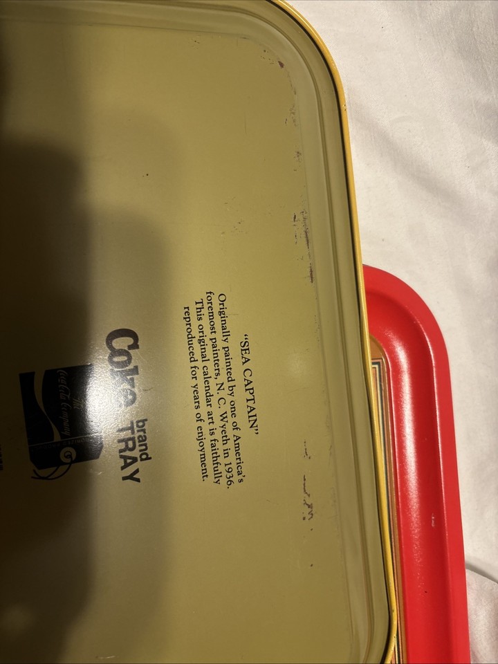 Lot 3 Vintage Repo Coca Cola Trays Sea Captain A Boy & His Dog What Is ...