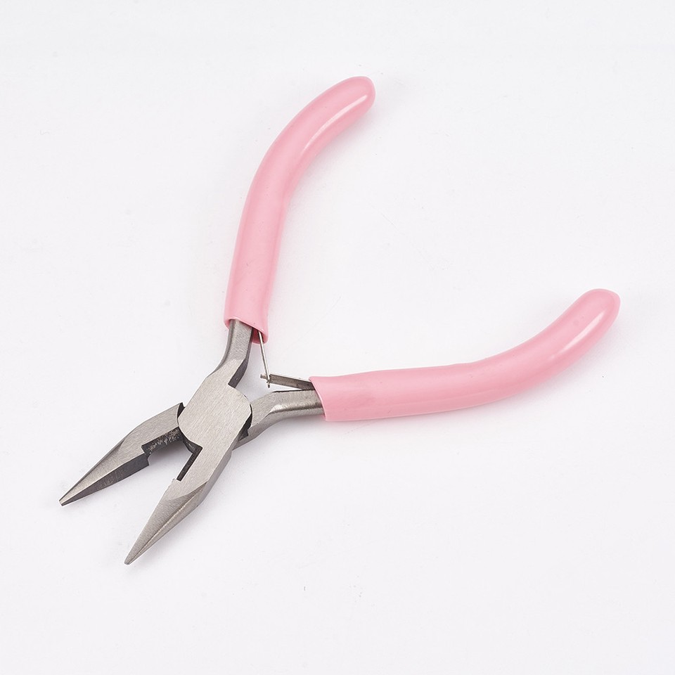 Multi-Purpose Carbon Steel Jewelry Pliers Pink Handle Strong Beading ...