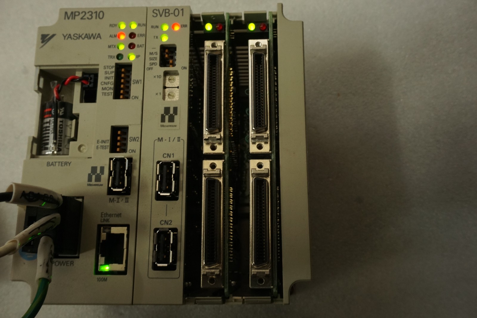 YASKAWA CONTROLLER MP2310 JEPMC-MP2310-E,SVB-01,NO FRONT COVER POWER ON ...