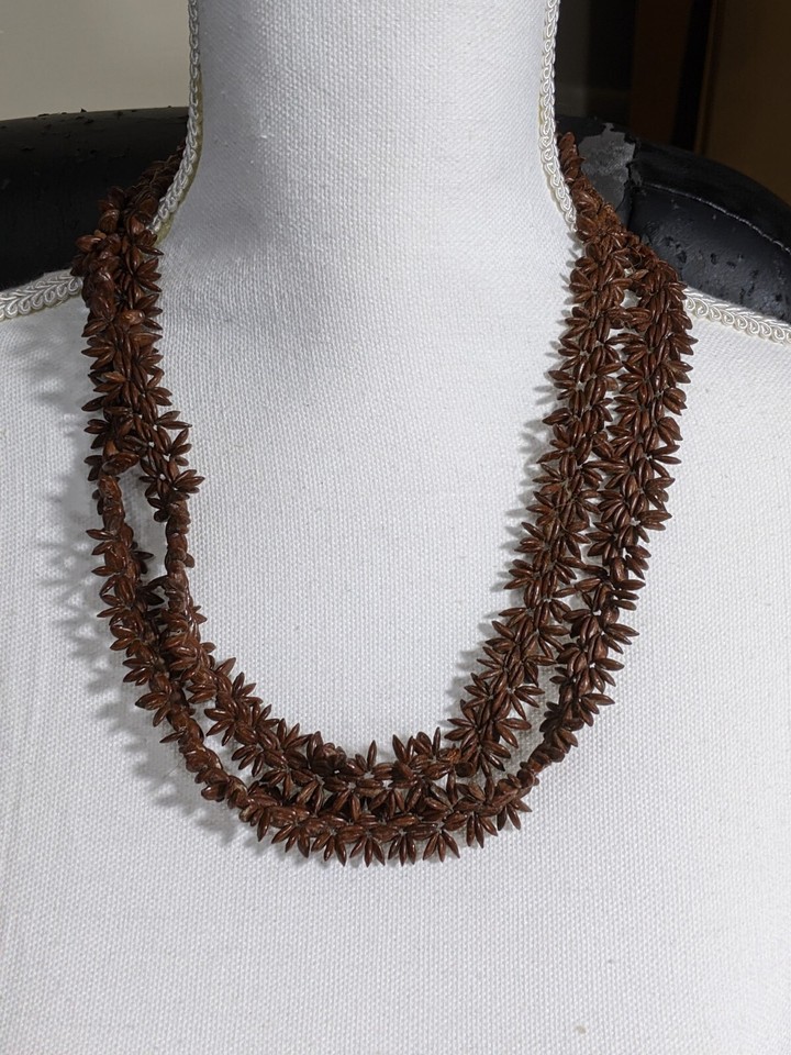 Natural Necklaces Koa Salwag Beans Shells Phillipines Hawaii Vtg Brown ...