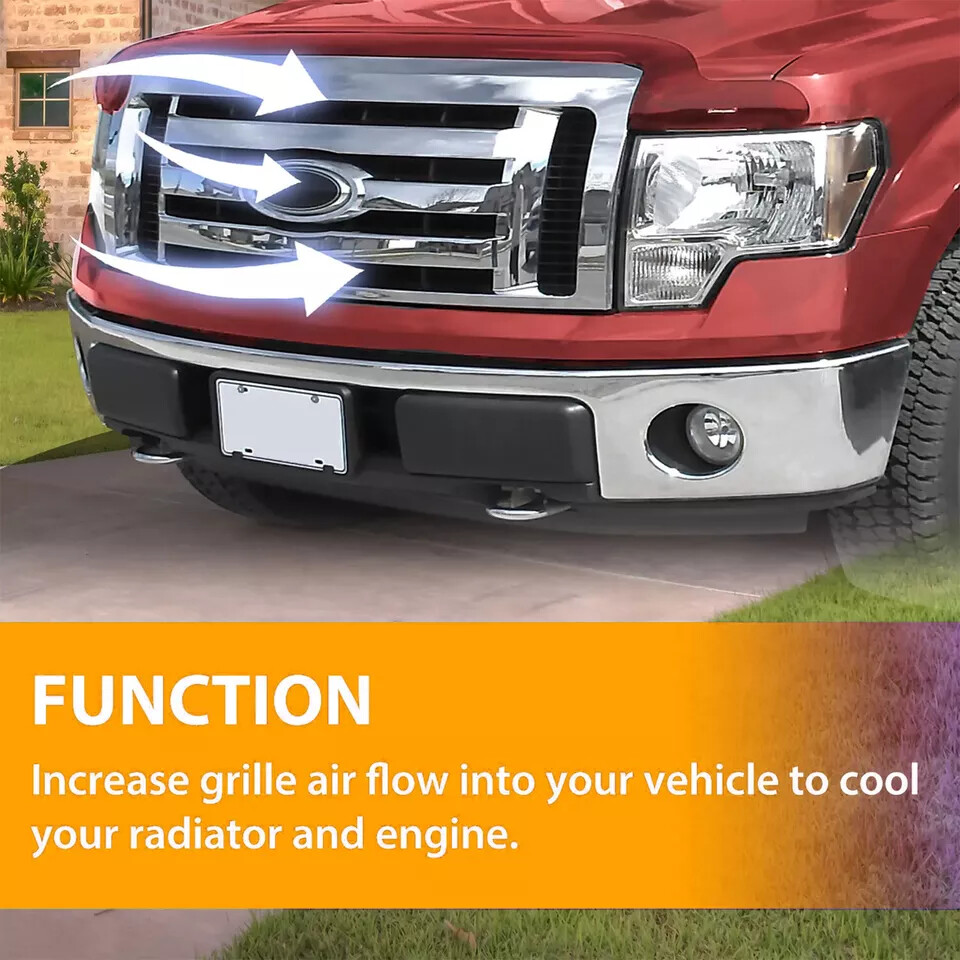 For 2009-2012 13 14 Ford F-150 F150 XLT Grille Grill Front Upper Bumper ...