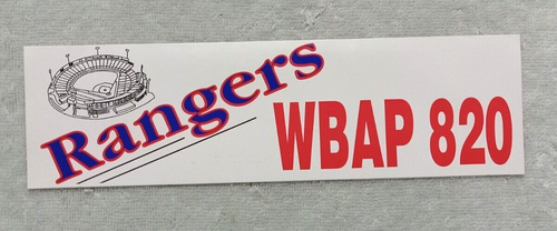 Texas Rangers WBAP 820 Dallas AM Radio Vintage Bumper Sticker | eBay