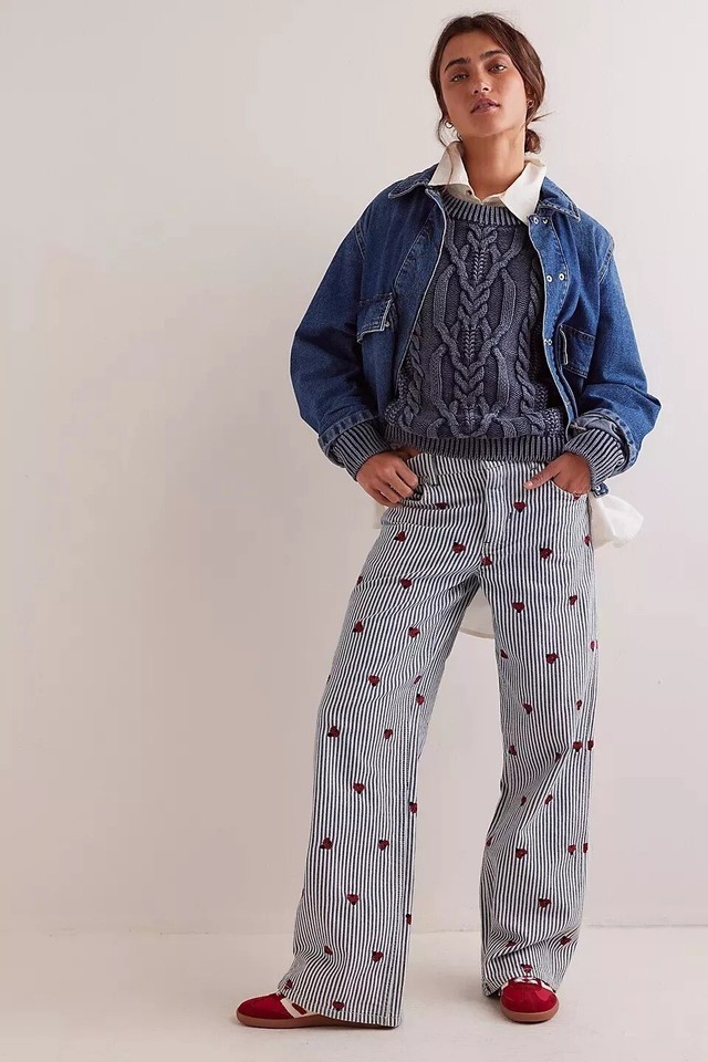 Free People We The Free Bugged Out Straight-Leg Jeans Pants Ladybug XS ...