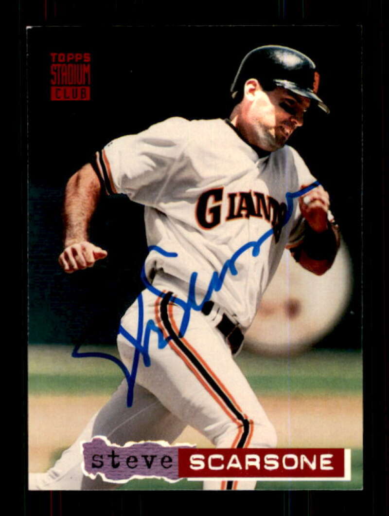 1994 Topps Stadium Club #3 Steve Scarsone AUTOGRAPHED!! Giants 240160 ...